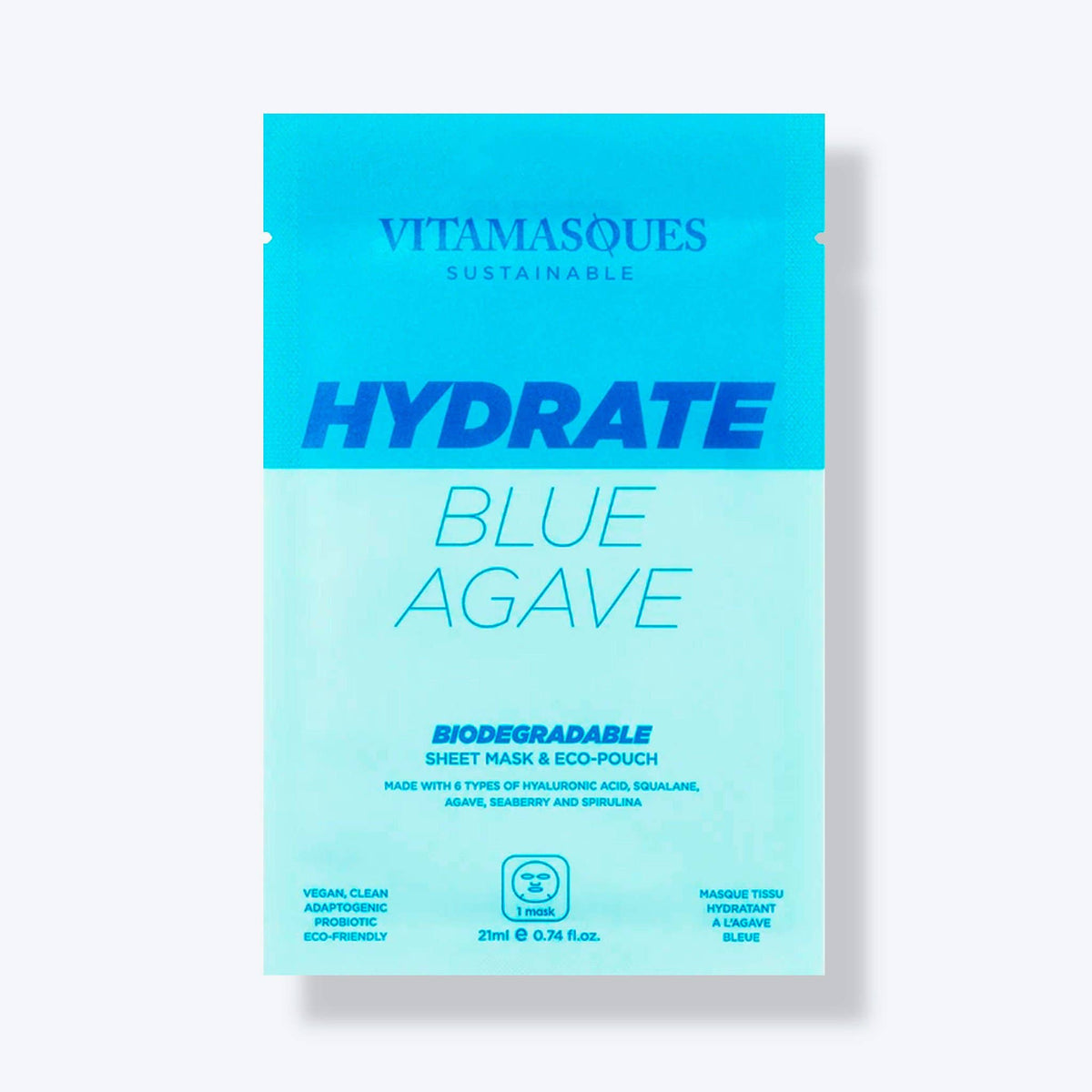 Hydrate Blue Agave Biodegradable Face Sheet Mask – Sugar Mango