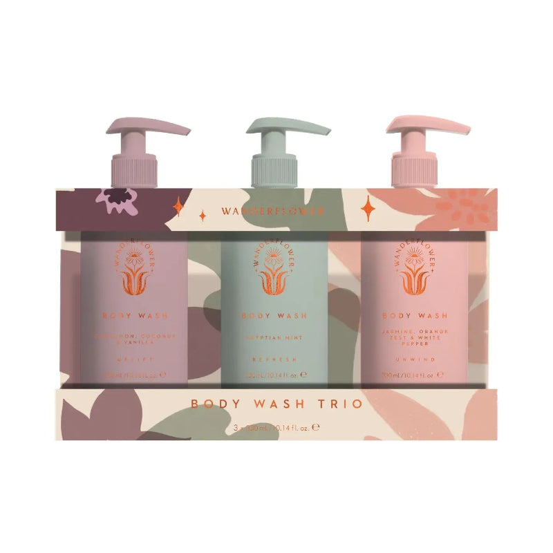 Wanderflower Body Wash Trio – Sugar Mango